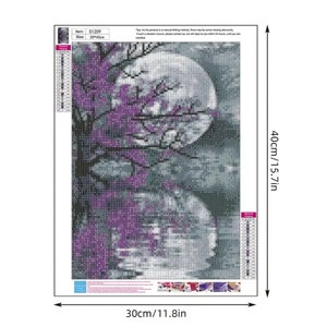 Full Moon Reflection DIY Round 5D Rhinestone Diamond Painting Kit ...