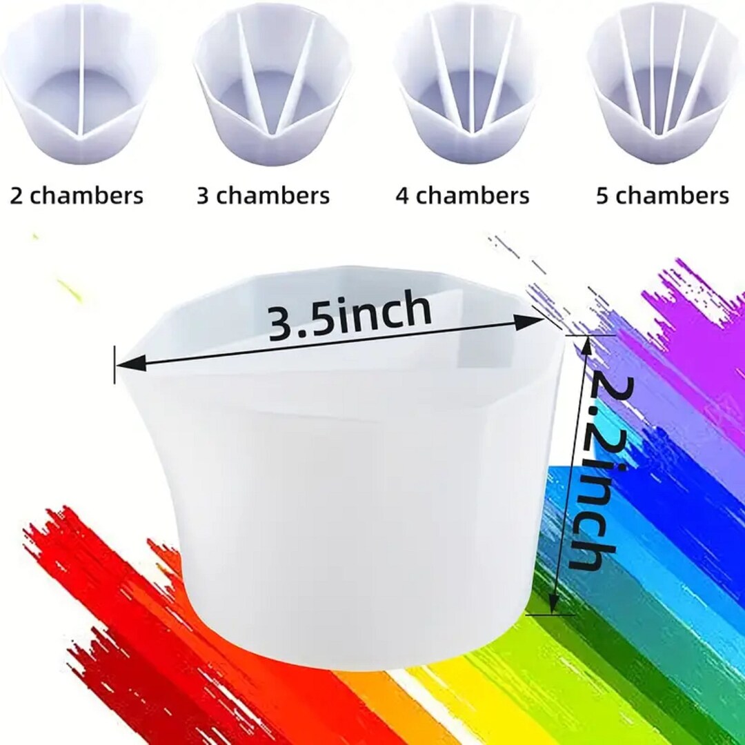Split Cup Silicone Reusable Pouring Cups for Paint or Epoxy Resin - 3.5 ...
