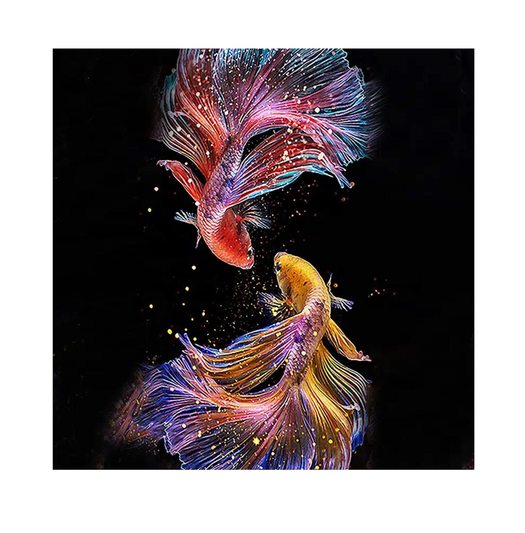 Beta Fighting Fish - DIY Artificial Diamond Painting Kit - 5D Mosaic ...