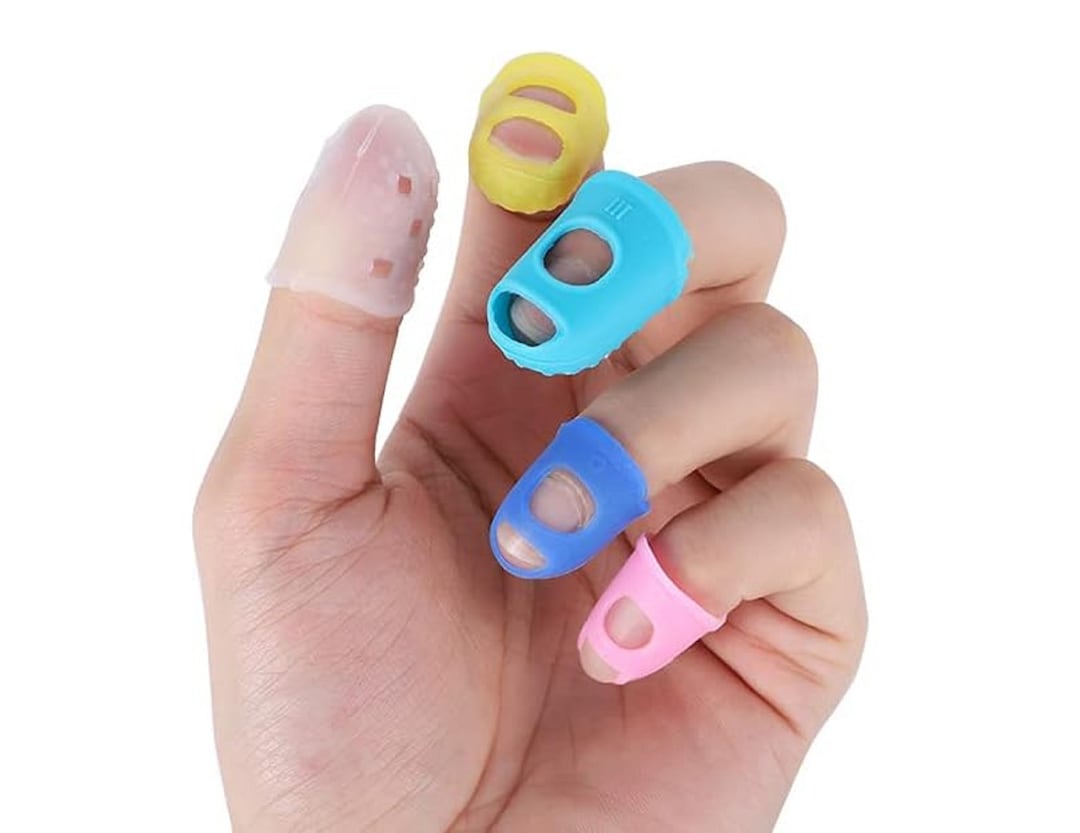 Silicone Finger Guards - Thimble - Grips - Teal - Blue - Green - Yellow ...