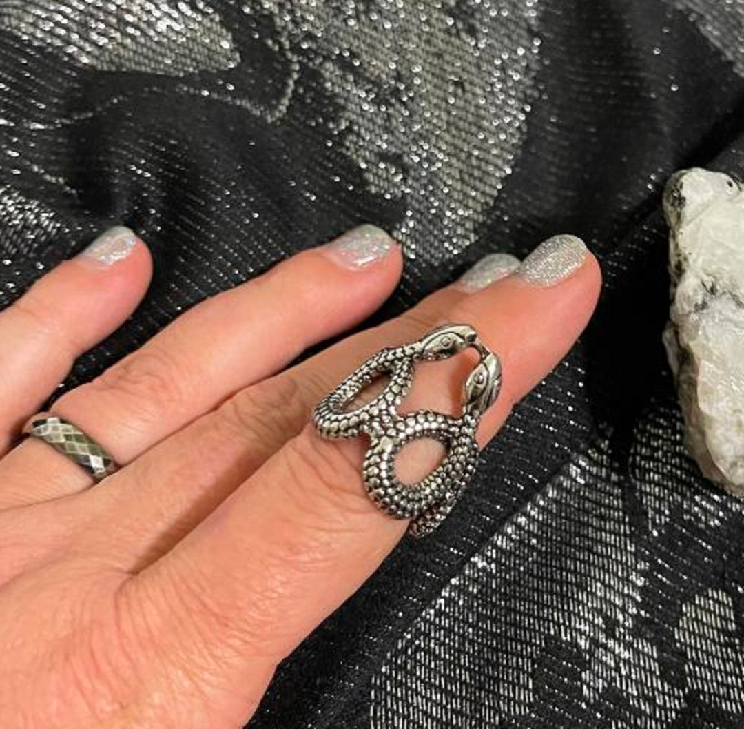 Conjoined Snakes Ring Adjustable Ring Crochet and Knitting Yarn ...