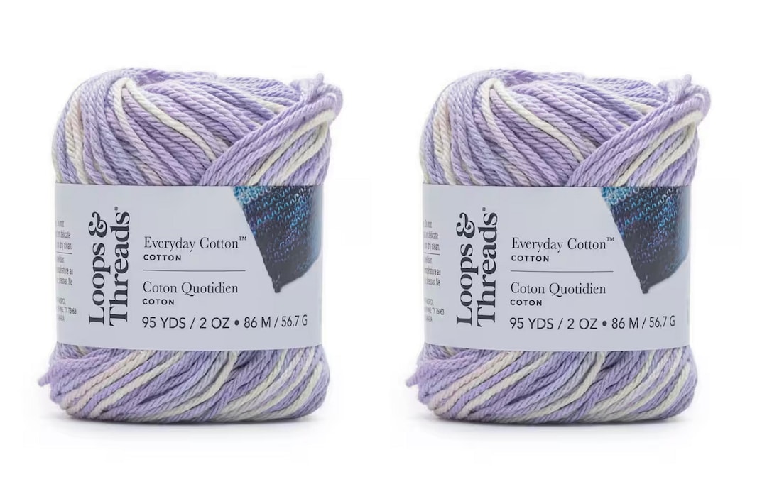 Lilac Ombre Cotton Yarn by Loops & Threads Everyday Cotton - 95 Yards ...