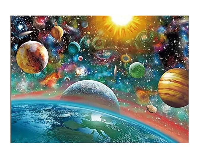 Planets and Universe - DIY Round 5D Rhinestone Diamond Painting Kit ...