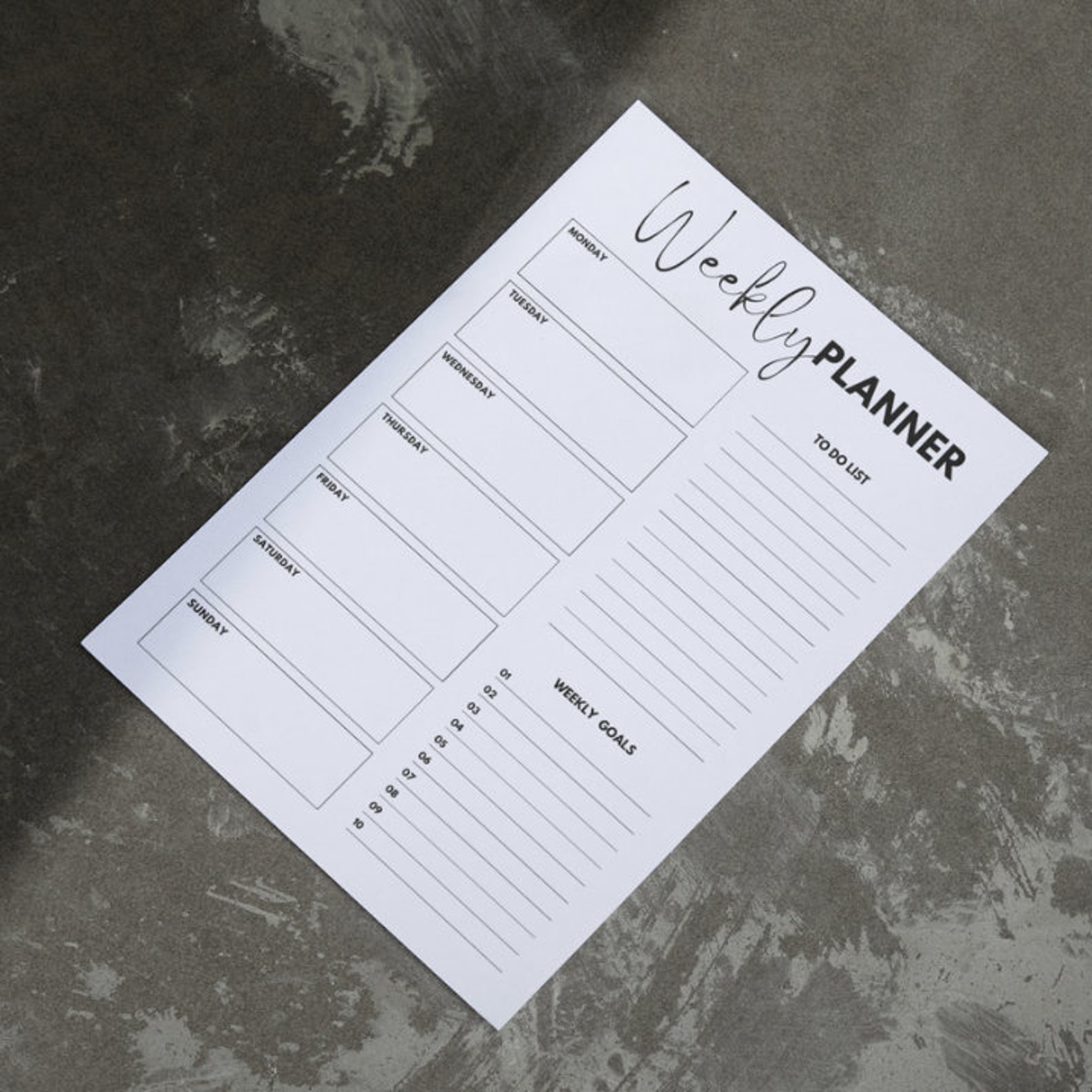 Weekly Planner for Printable and Social Media Reals on 9:16 Minimalist ...