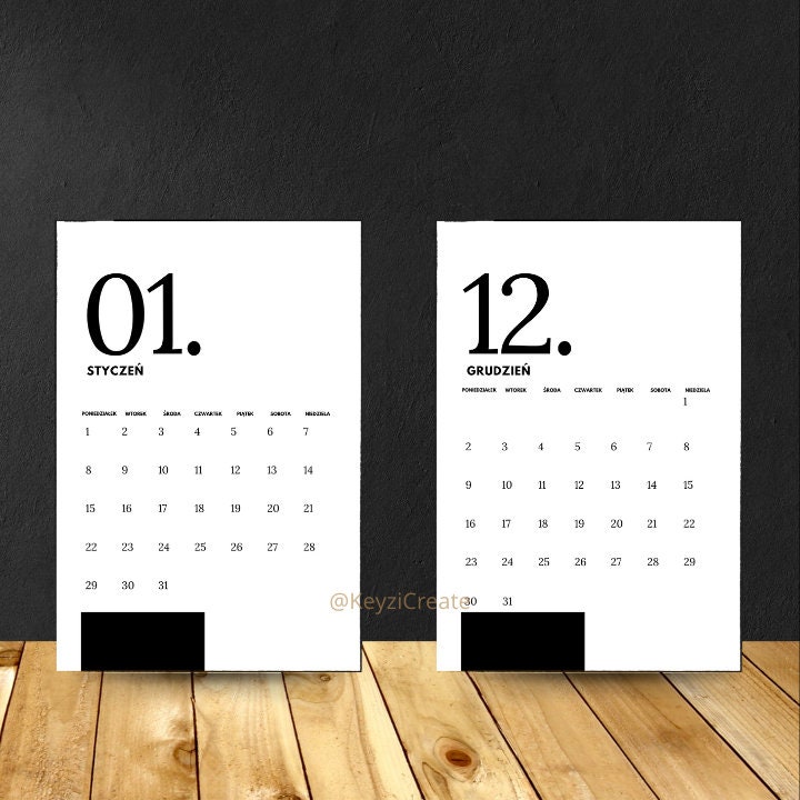 Polish Calendar 2024, Vertical Calendar, - Etsy