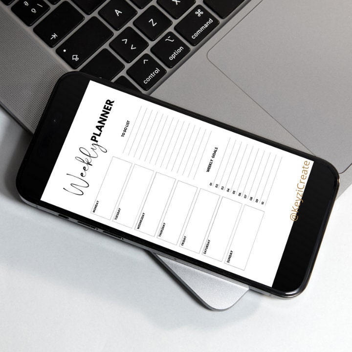 Weekly Planner for Printable and Social Media Reals on 9:16 Minimalist ...