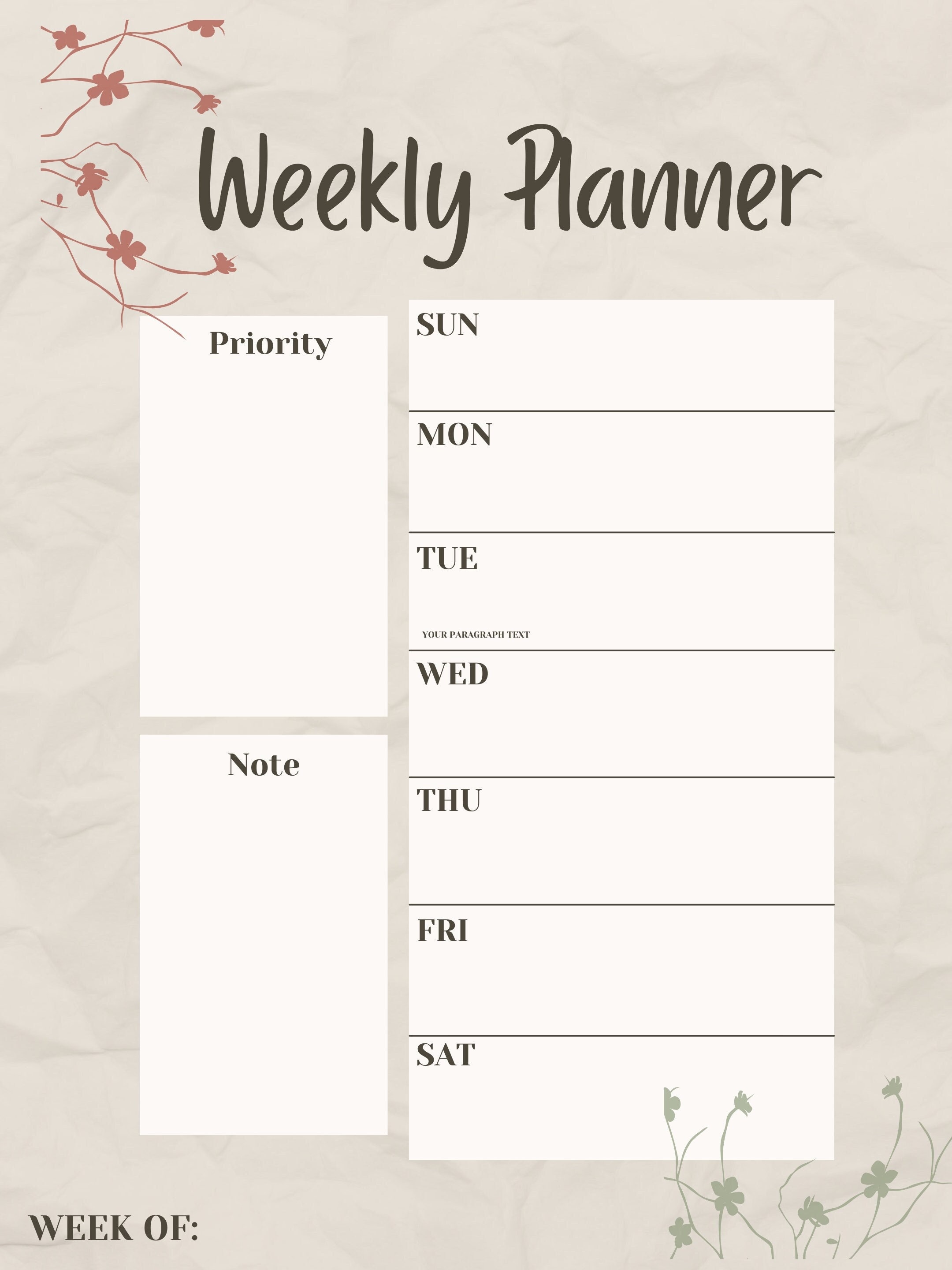 Weekly Planner - Etsy