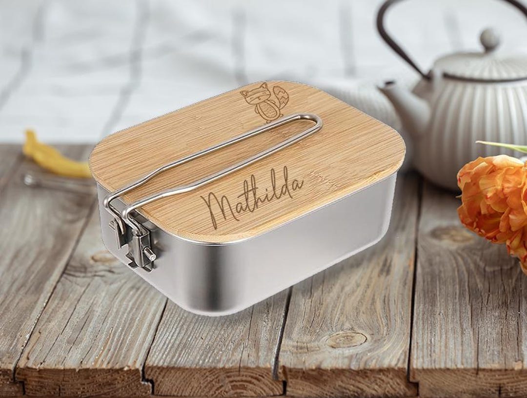 Personalized Lunch Box, Kindergarten, School Enrollment, Made of Bamboo ...