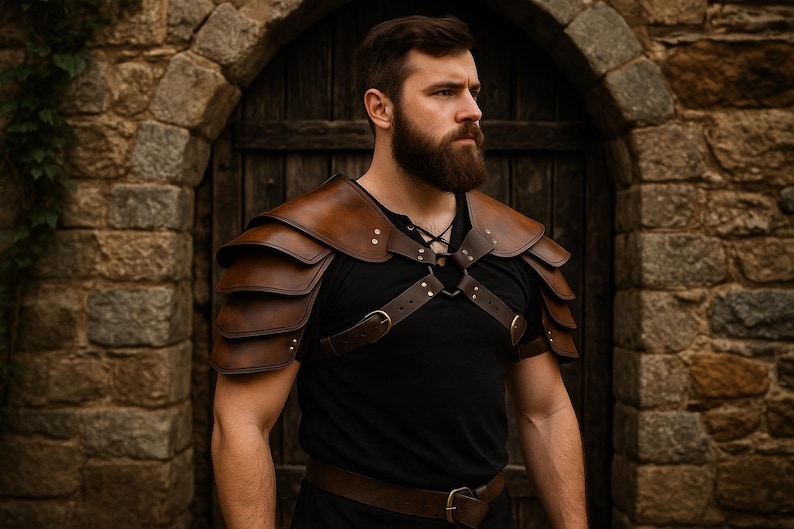Medieval Shoulder Armor | Renaissance Fair Men's Armor | LARP PU ...