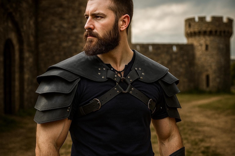 Medieval Shoulder Armor | Renaissance Fair Men's Armor | LARP PU ...