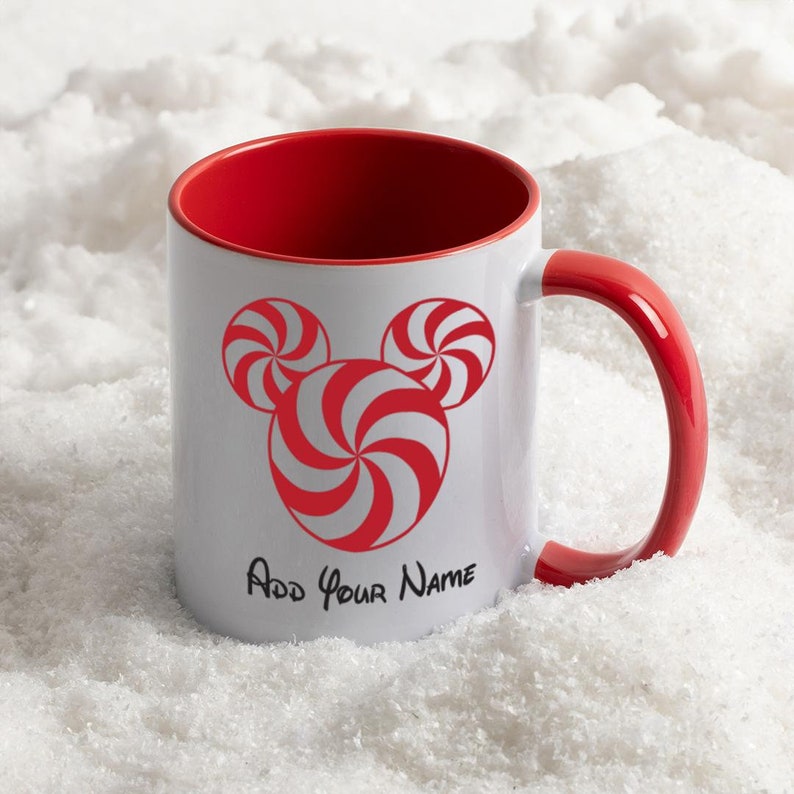 Personalised Mickey Mouse Candy Design Novelty Christmas Mug | Coffee ...