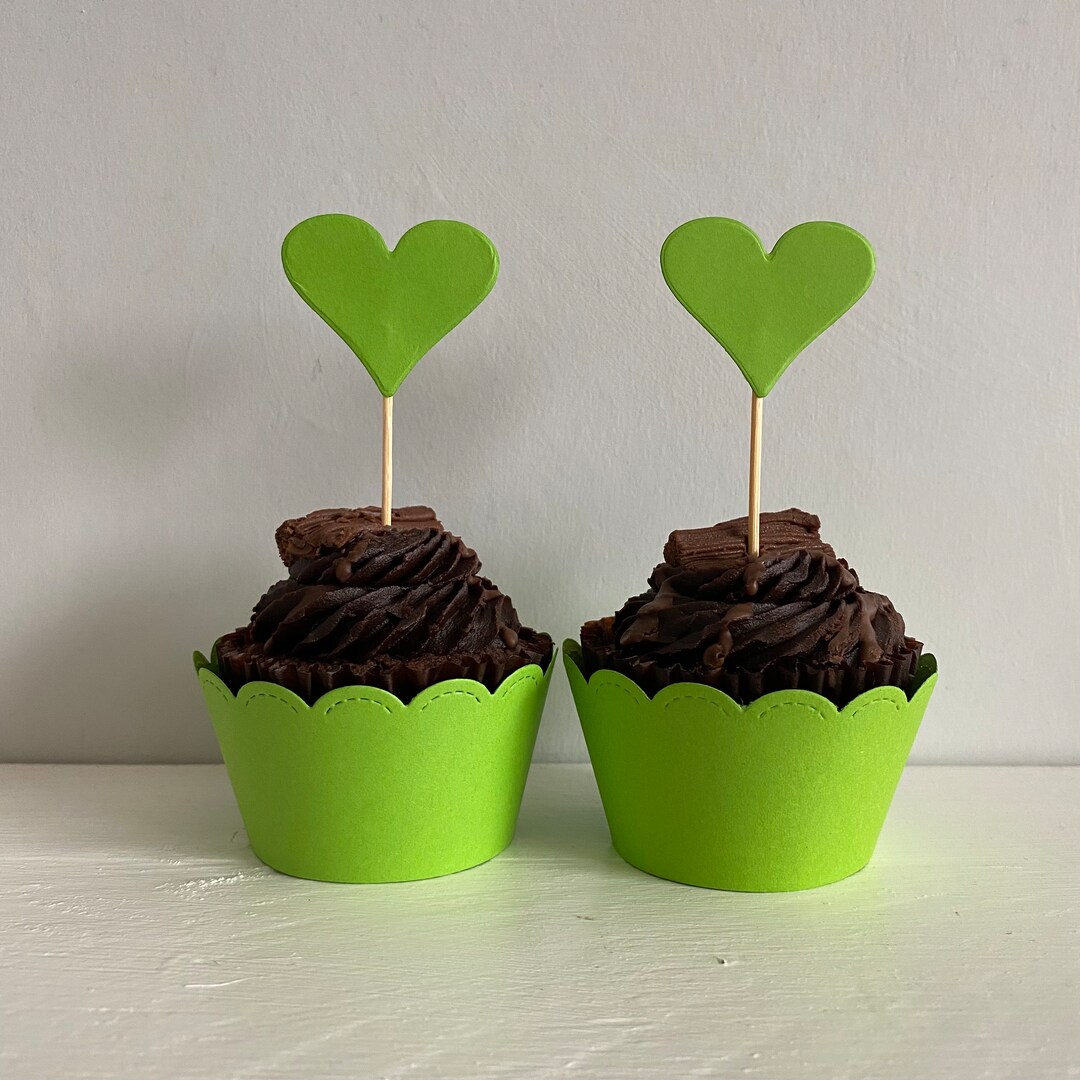 Bright Green Cupcake Toppers,baby Shower Cupcake Toppers,birthday ...