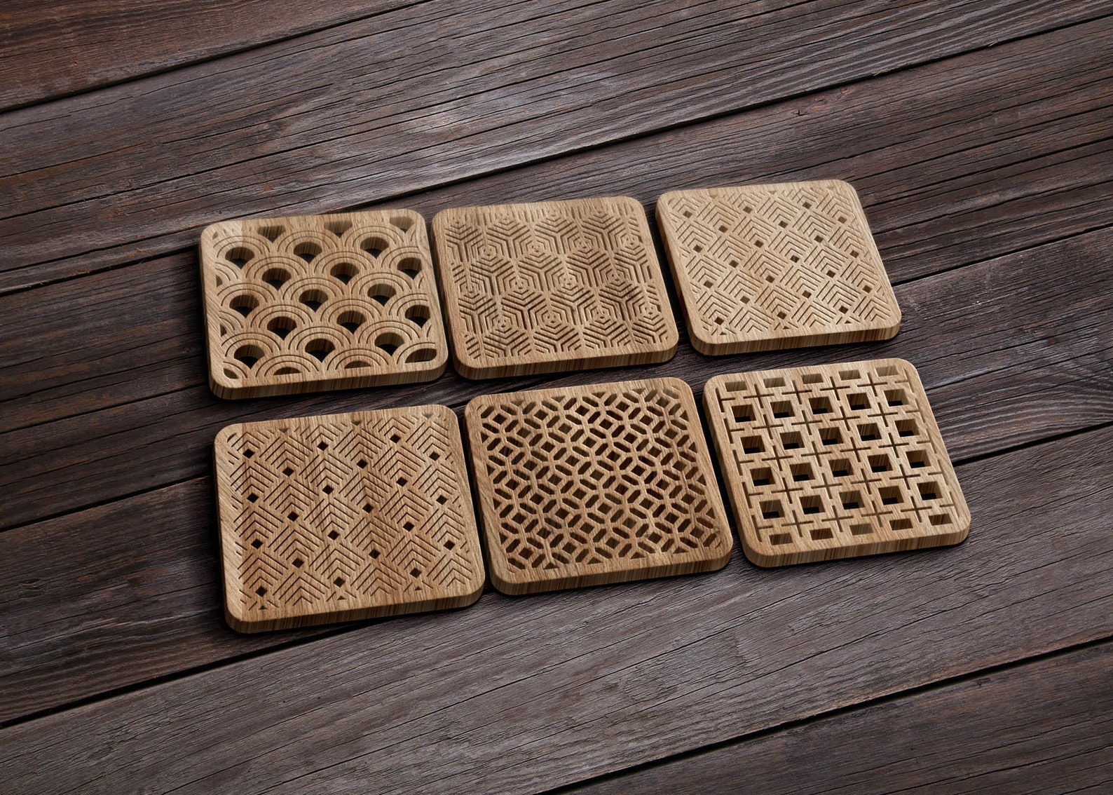 SVG Wood Square Coaster Trivet Wall Decor SVG DX Wood Trivets, Eps ...
