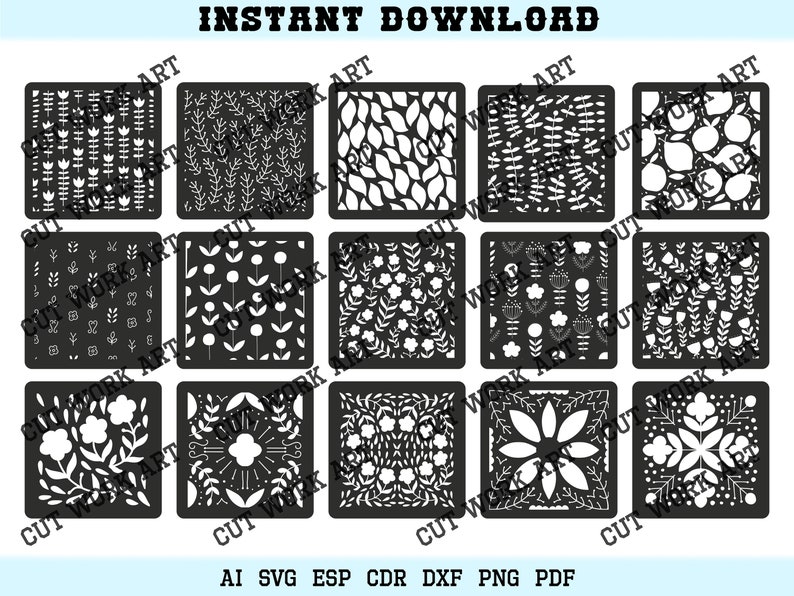 Fruit and Flowers SVG Wood Square Coaster Trivet Wall Decor SVG DX Wood ...