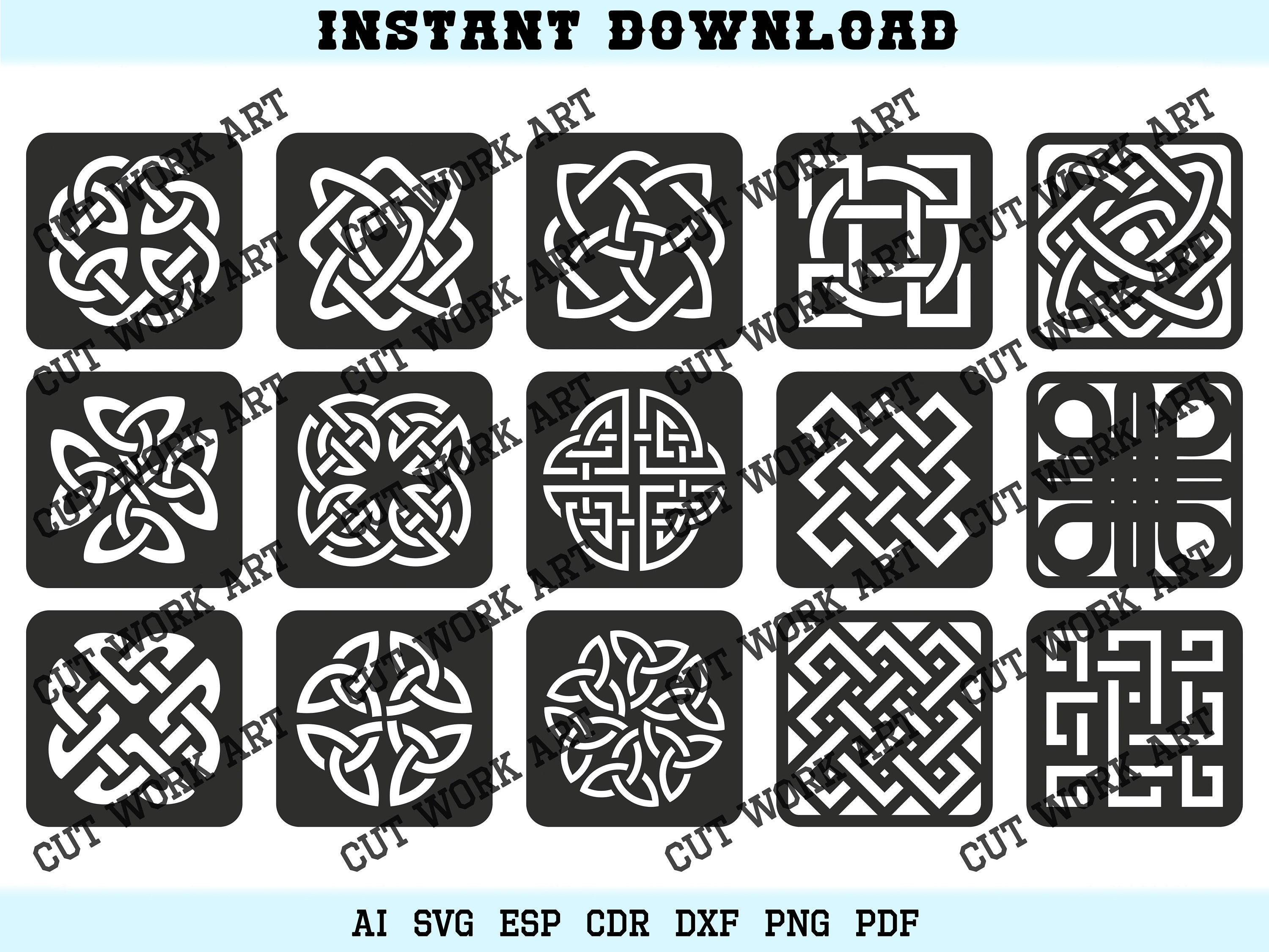 15 Celtic Coasters SVG, SVG Celtic Knot, Home Decor SVG, Coaster Grill ...