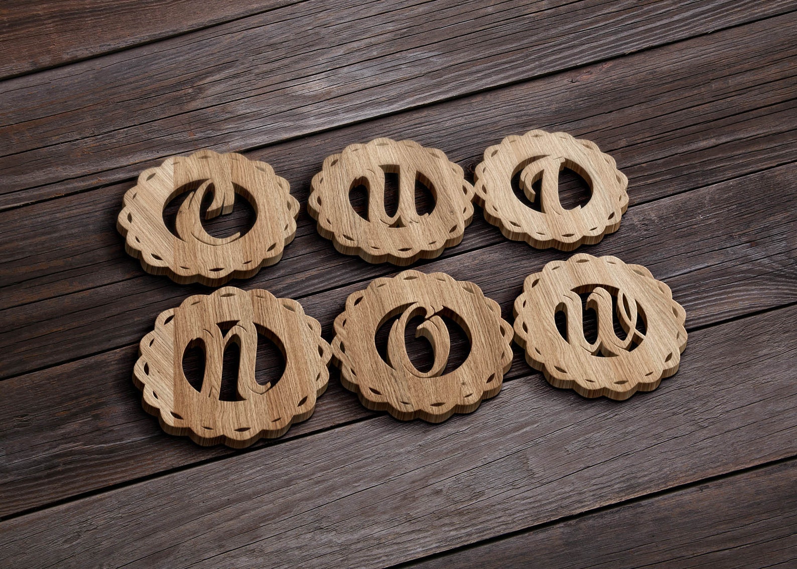 Glowforge Alphabet Laser Cut Coasters Trivet Letters Wood Coaster ...