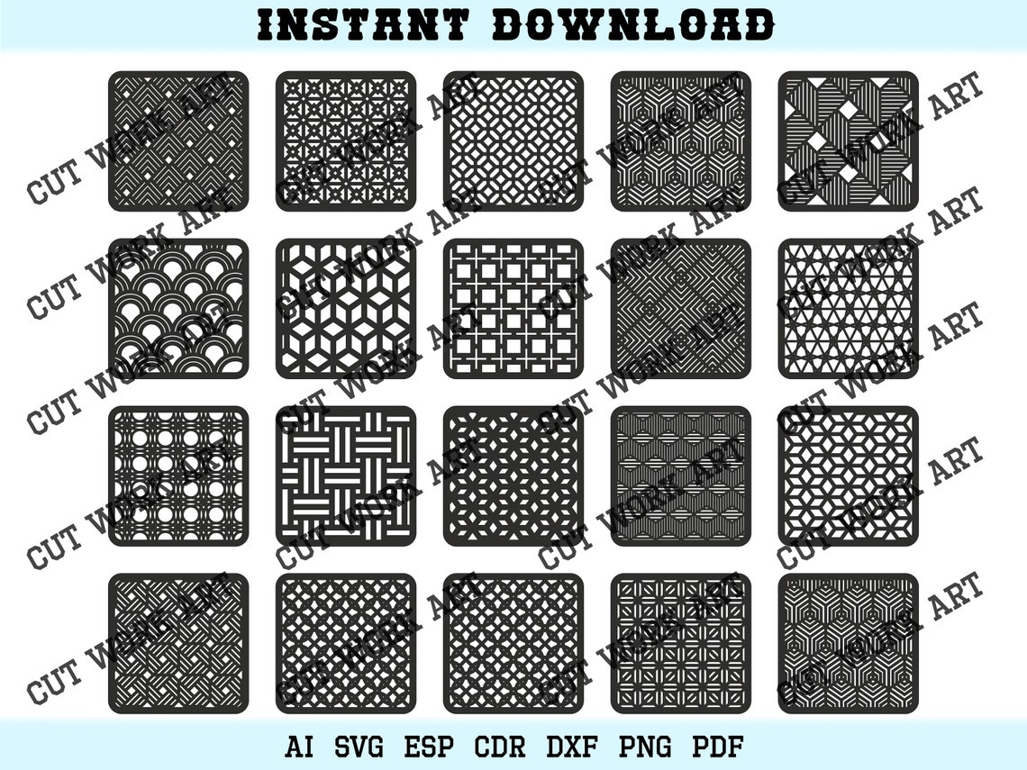 SVG Wood Square Coaster Trivet Wall Decor SVG DX Wood Trivets, Eps ...
