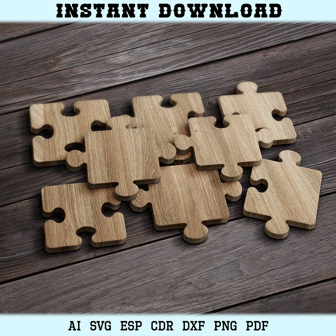 Wood Puzzle Coaster Trivet Wall Decor SVG DXF Templates Vector Files ...