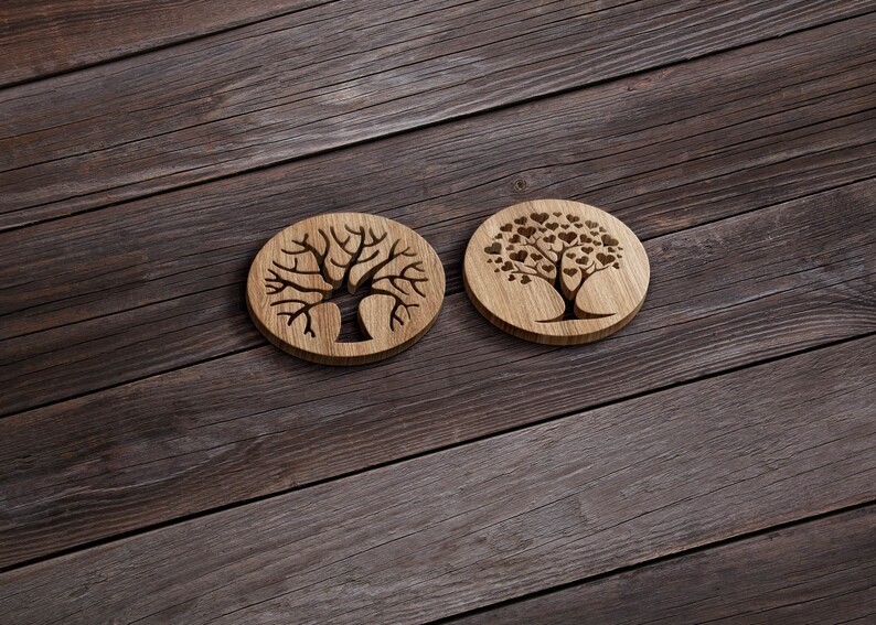 Tree Coasters SVG Laser Cut Tree Trivet Grill Round Tree Wall Decor ...