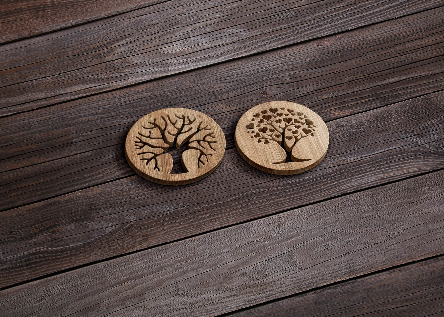 Tree Coasters SVG Laser Cut Tree Trivet Grill Round Tree Wall Decor ...