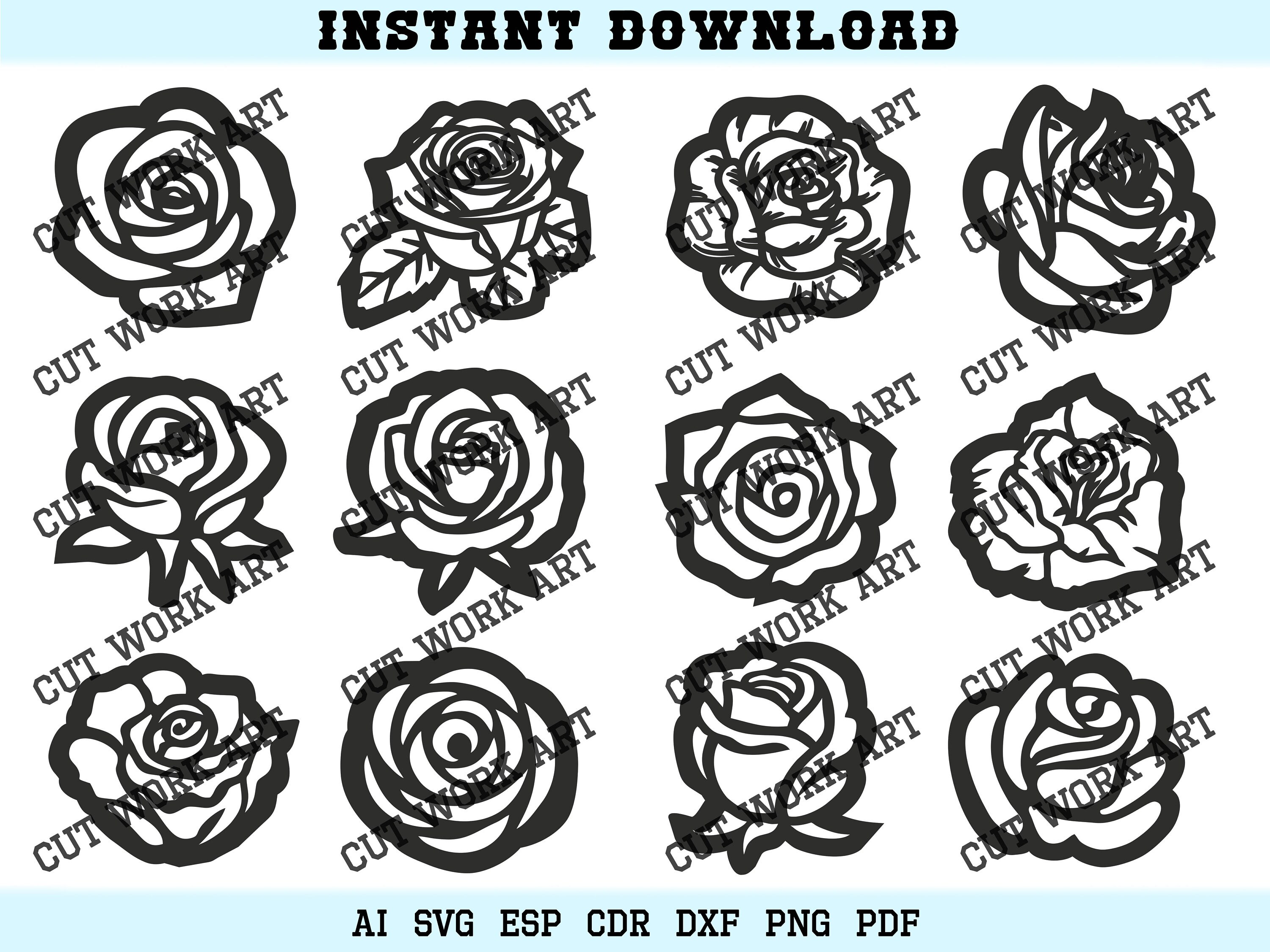 Rose Trivets, SVG Rose Coasters Svg, Wood Rose Coaster Laser Cut Trivet ...