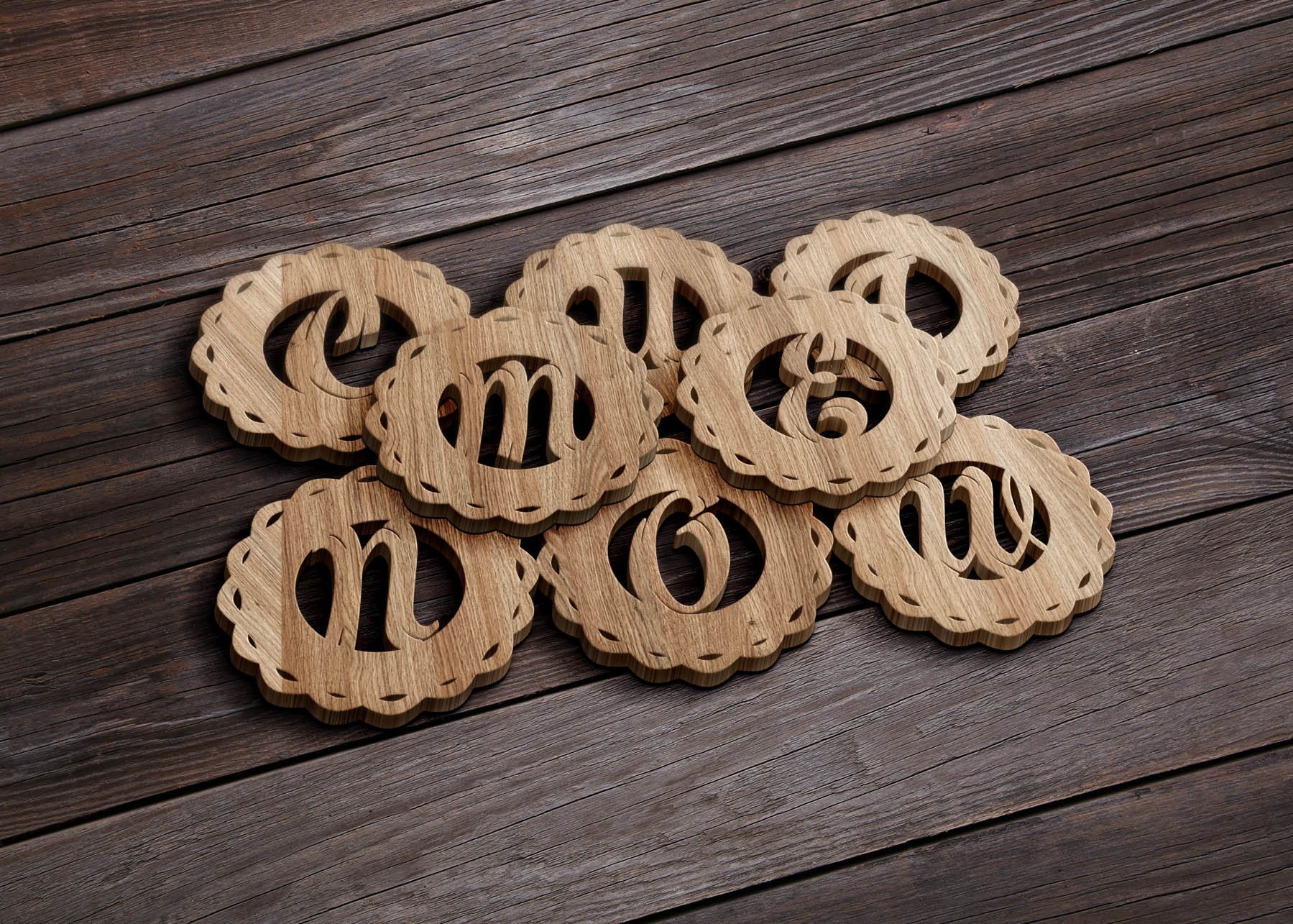 Glowforge Alphabet Laser Cut Coasters Trivet Letters Wood Coaster ...