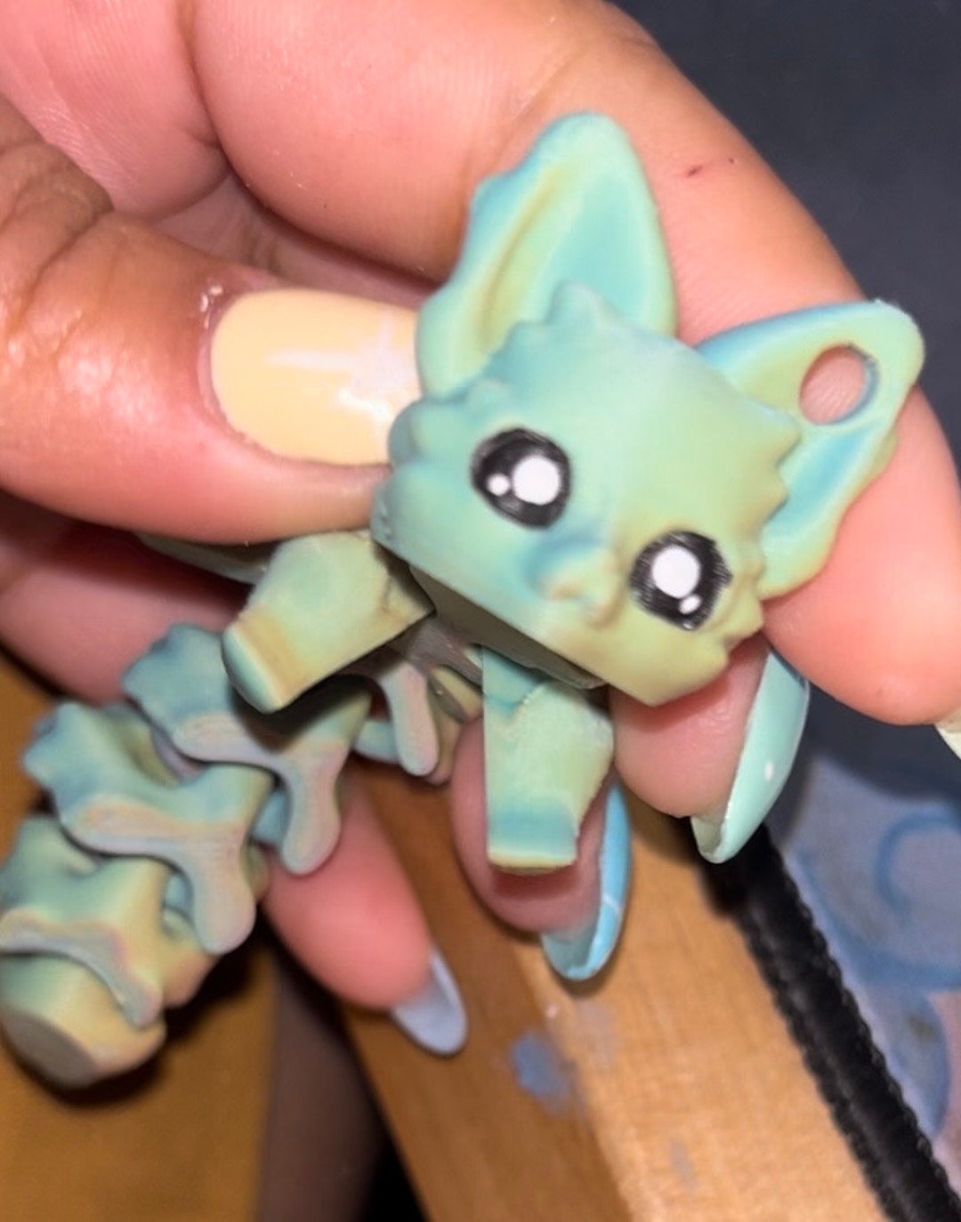 3D Printed Mini Fox Flexi Articulated Keychain Gift for Boyfriend ...