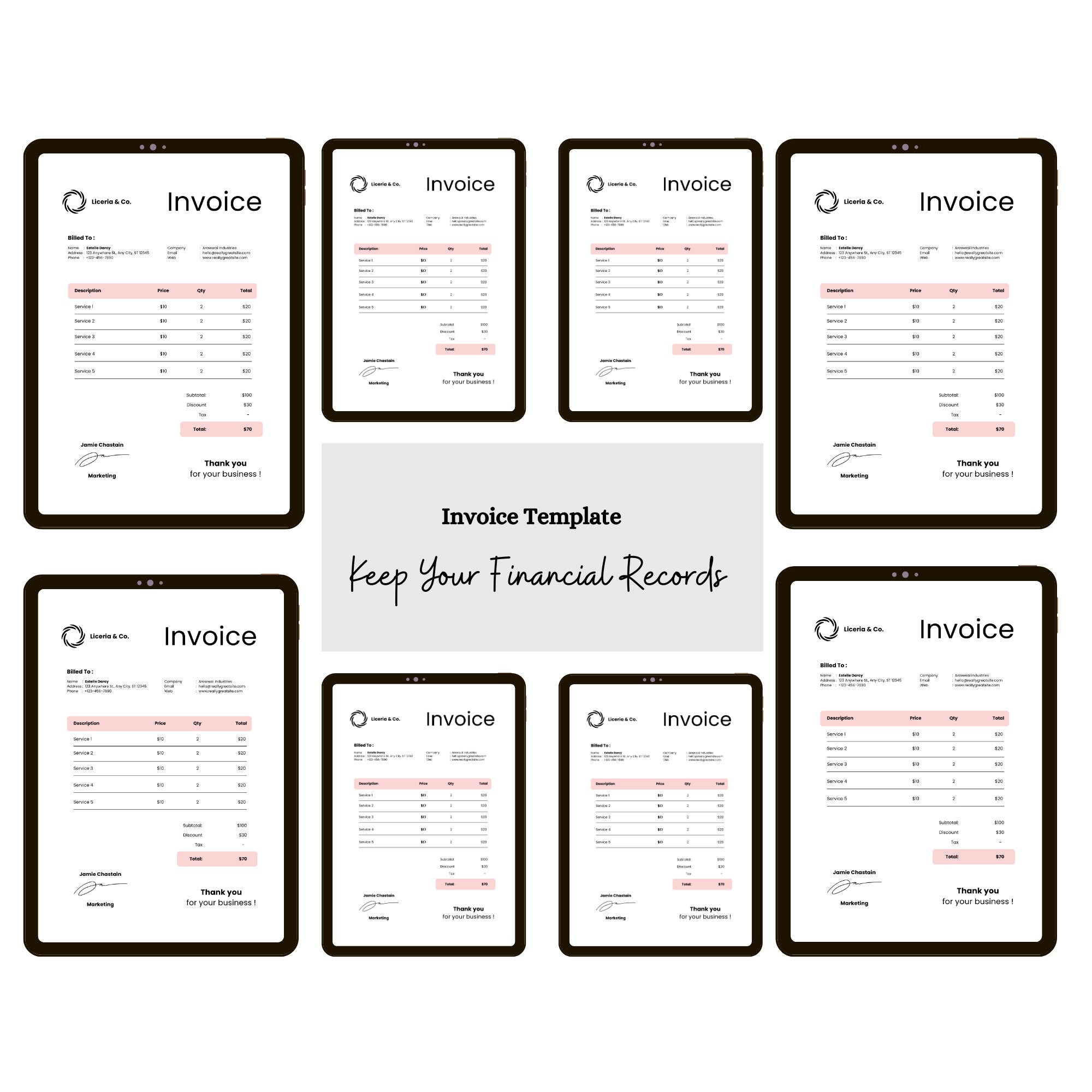 Efficient Invoice Template: Maintain Financial Records With Editable ...
