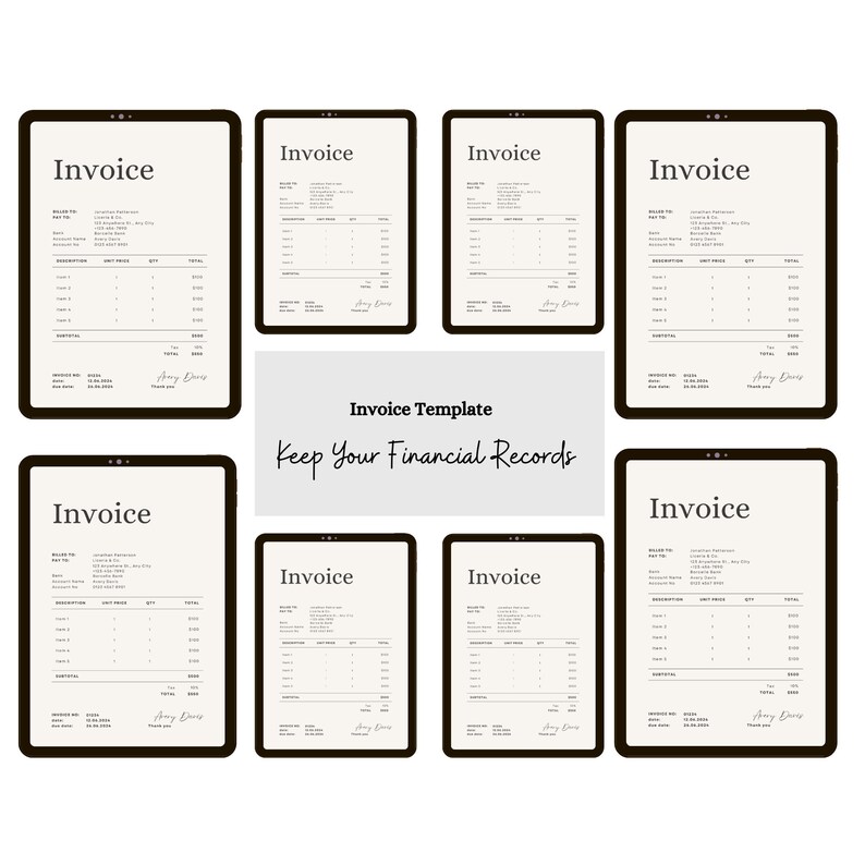 Printable Editable Invoice Template: Effortless Financial Record ...