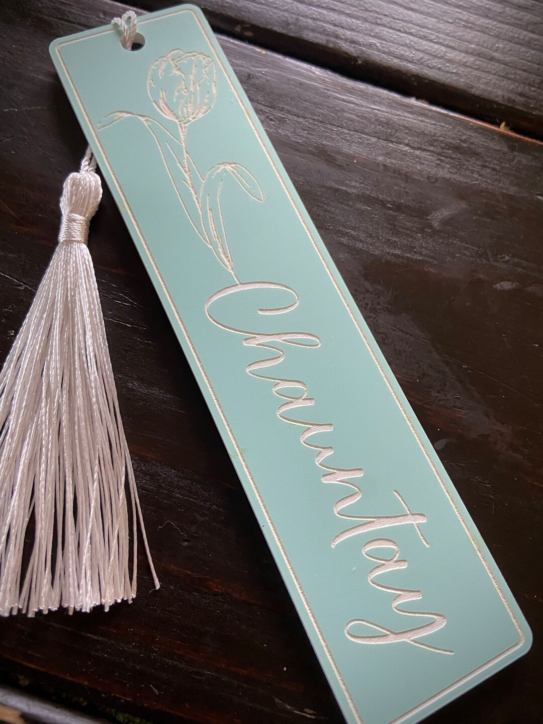 Personalized Flower Name Bookmark, Custom Name Bookmark, Acrylic ...