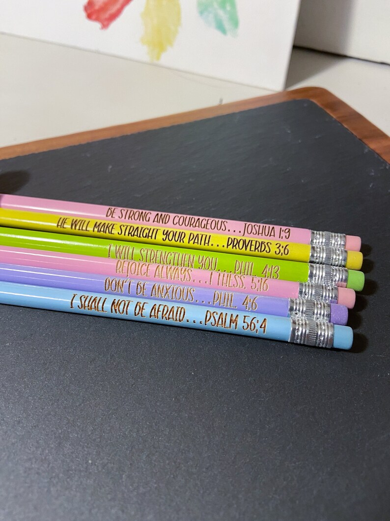 Scripture Pencils Set of 6, Gift for Student, Pencils for Teachers ...