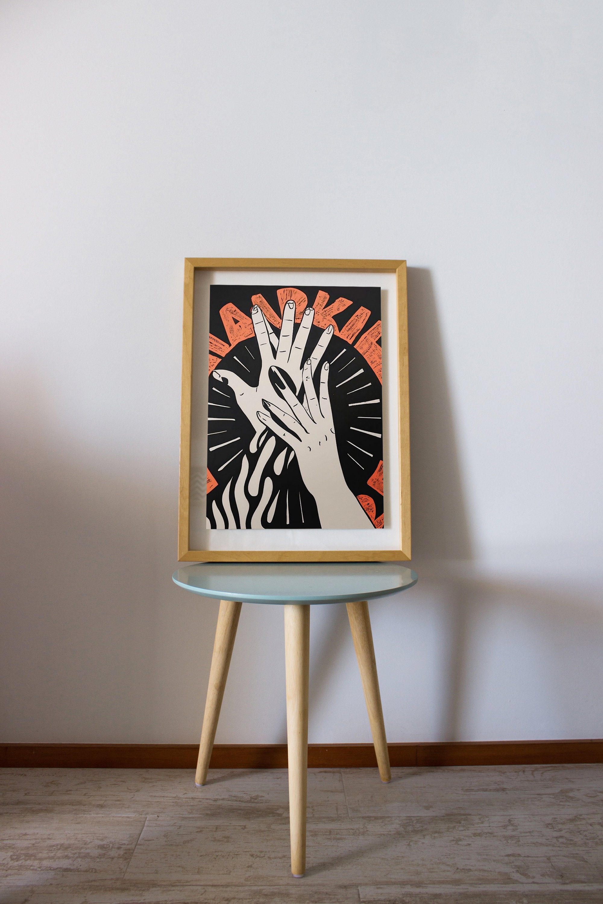 Unique Art 'handprint Spiral Mark. Poster / Art / Two Hands - Etsy