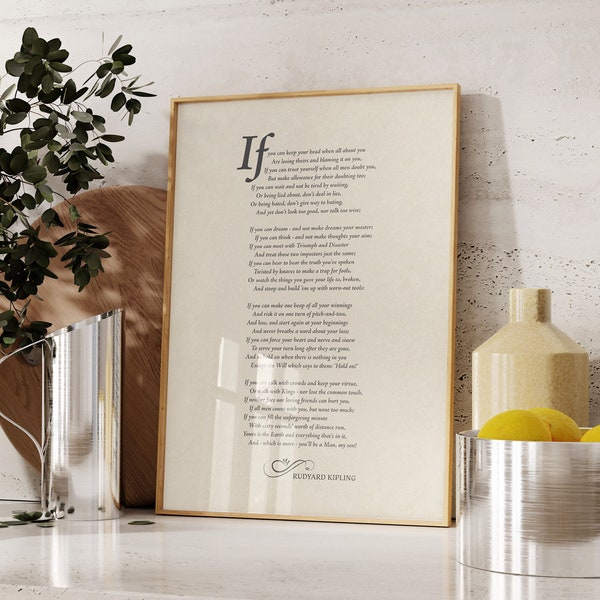 If Rudyard Kipling - Etsy