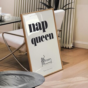 Nap Queen Print, Her Bedroom Wall Art, Funny Girl's Decor Shipped Print ...