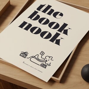 The Book Nook Print, Reading Room Wall Art, Chill Out Corner Decor ...