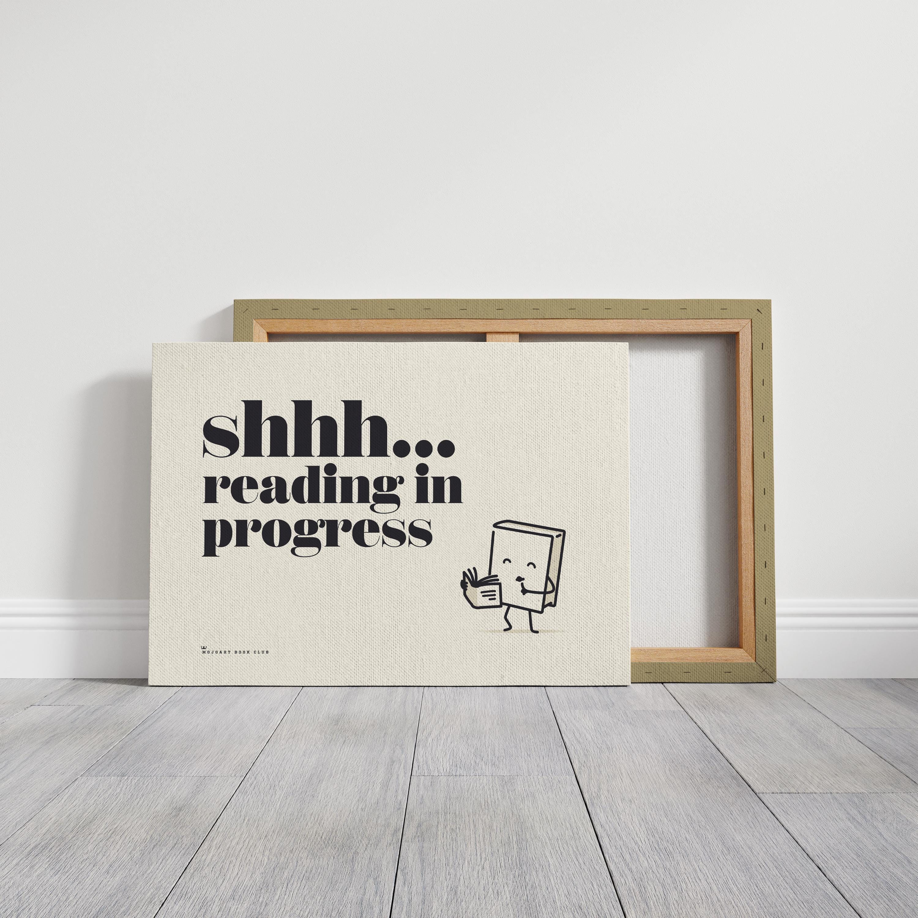Shhh! Reading in Progress Wall Art, Quiet Please Book Club Room ...