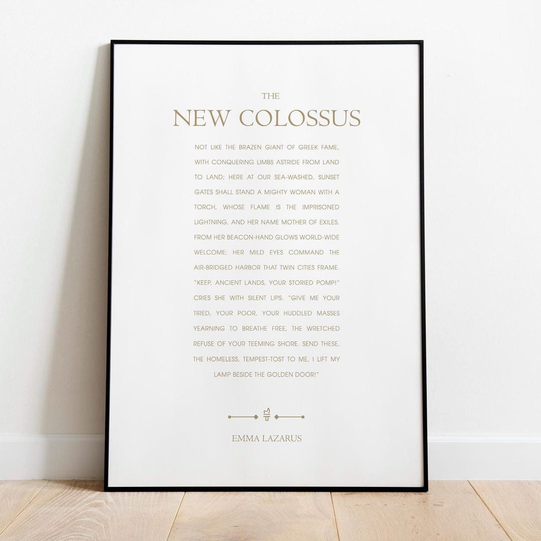 The New Colossus, Emma Lazarus Poem Wall Art - Print, Frame, Canvas or ...