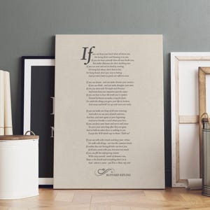 If, Rudyard Kipling, Inspirational Poetry Wall Art - Print, Frame ...