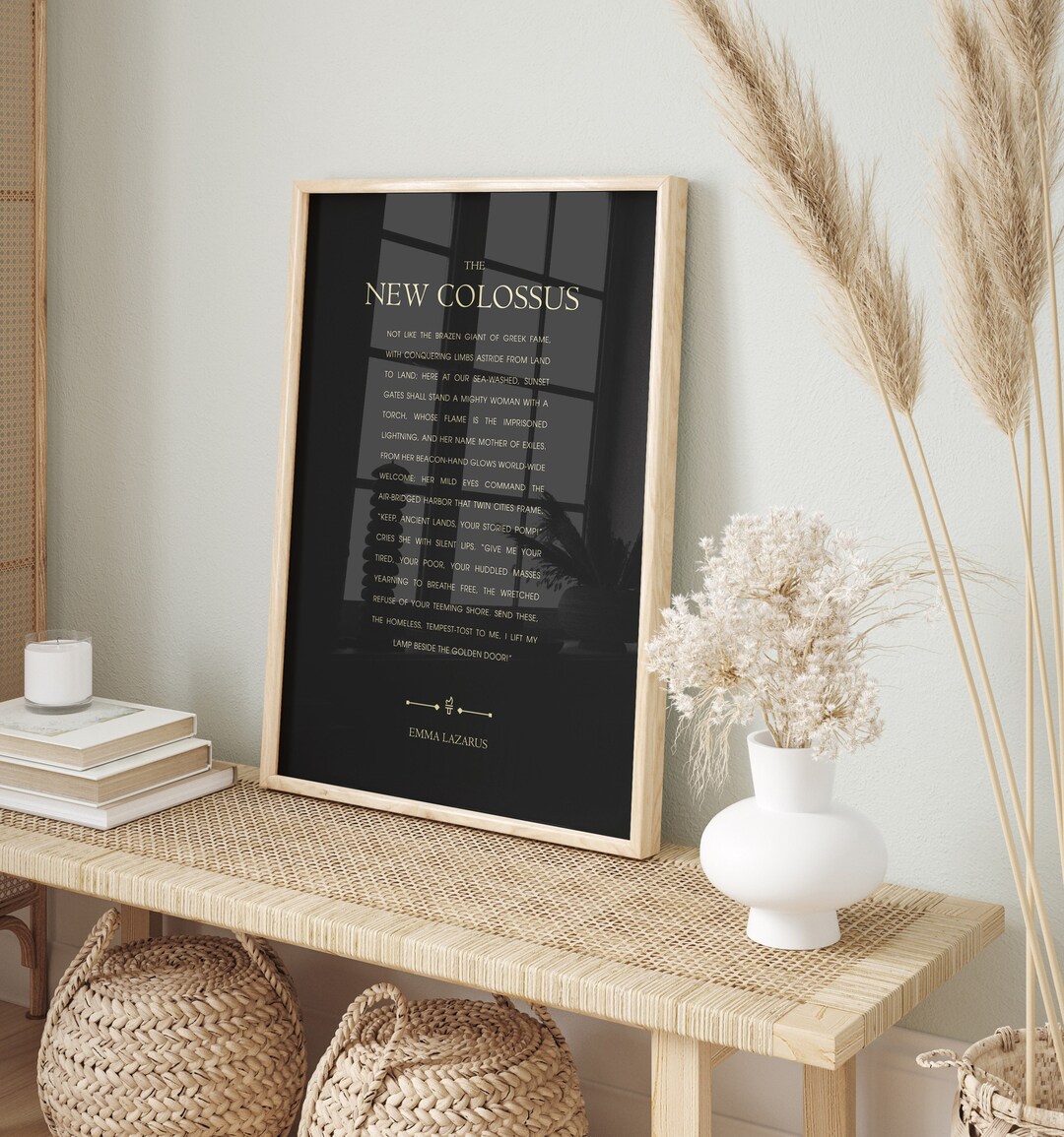 The New Colossus Art Print, Emma Lazarus Poem, Statue of Liberty ...