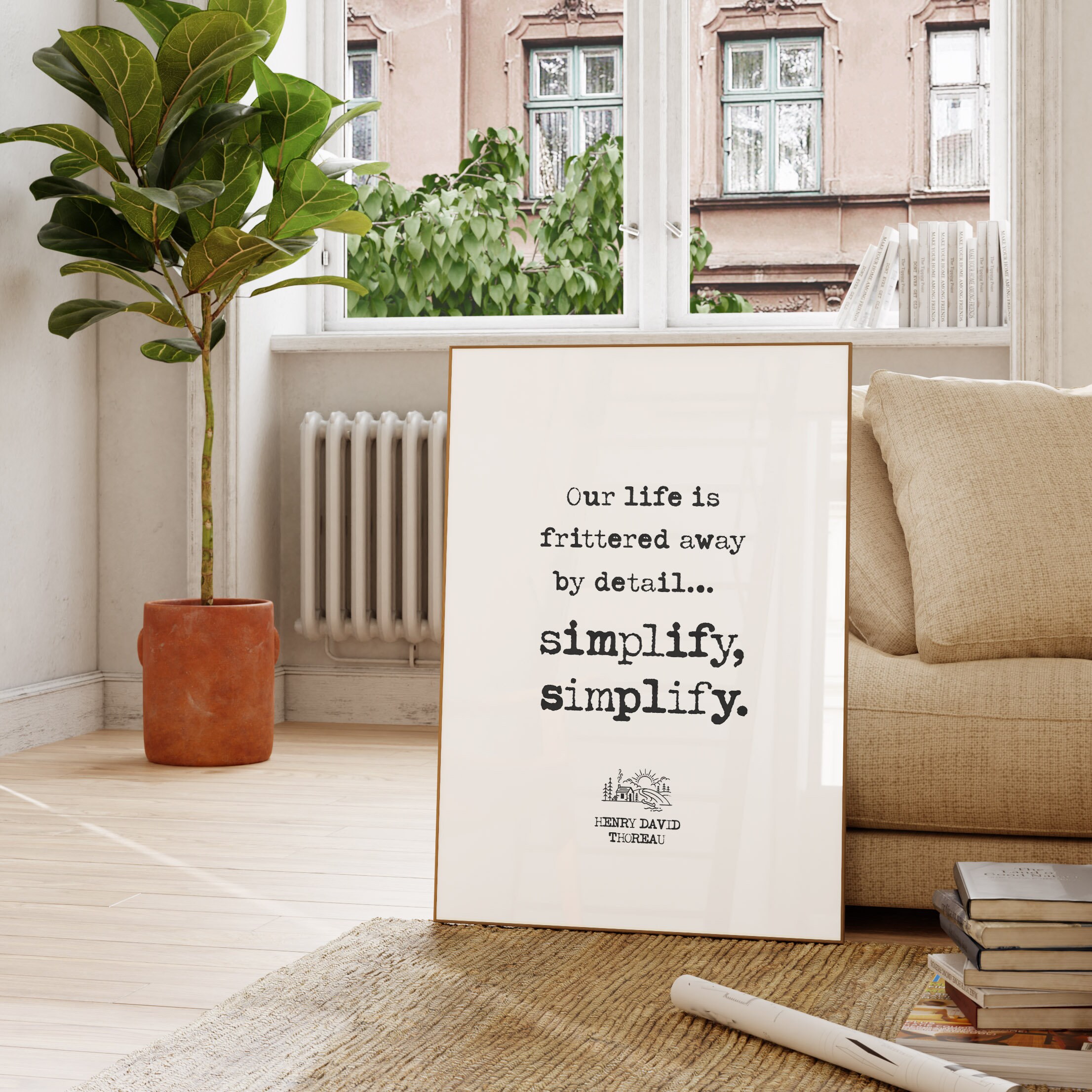 Simplify, Simplify Wall Art, Henry David Thoreau Quote, Walden Book ...