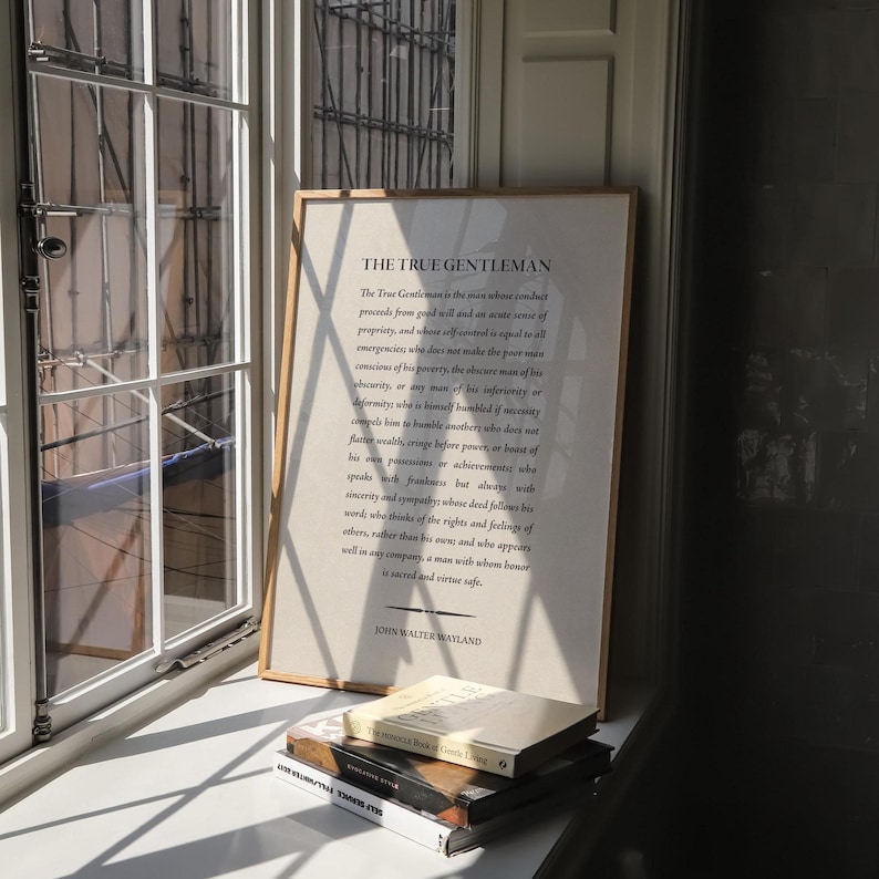 The True Gentleman, John Walter Wayland Poem Wall Art - Print, Frame ...