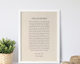 The Alchemist Book Paulo Coelho Love Quote | Digital Wall Art Print ...