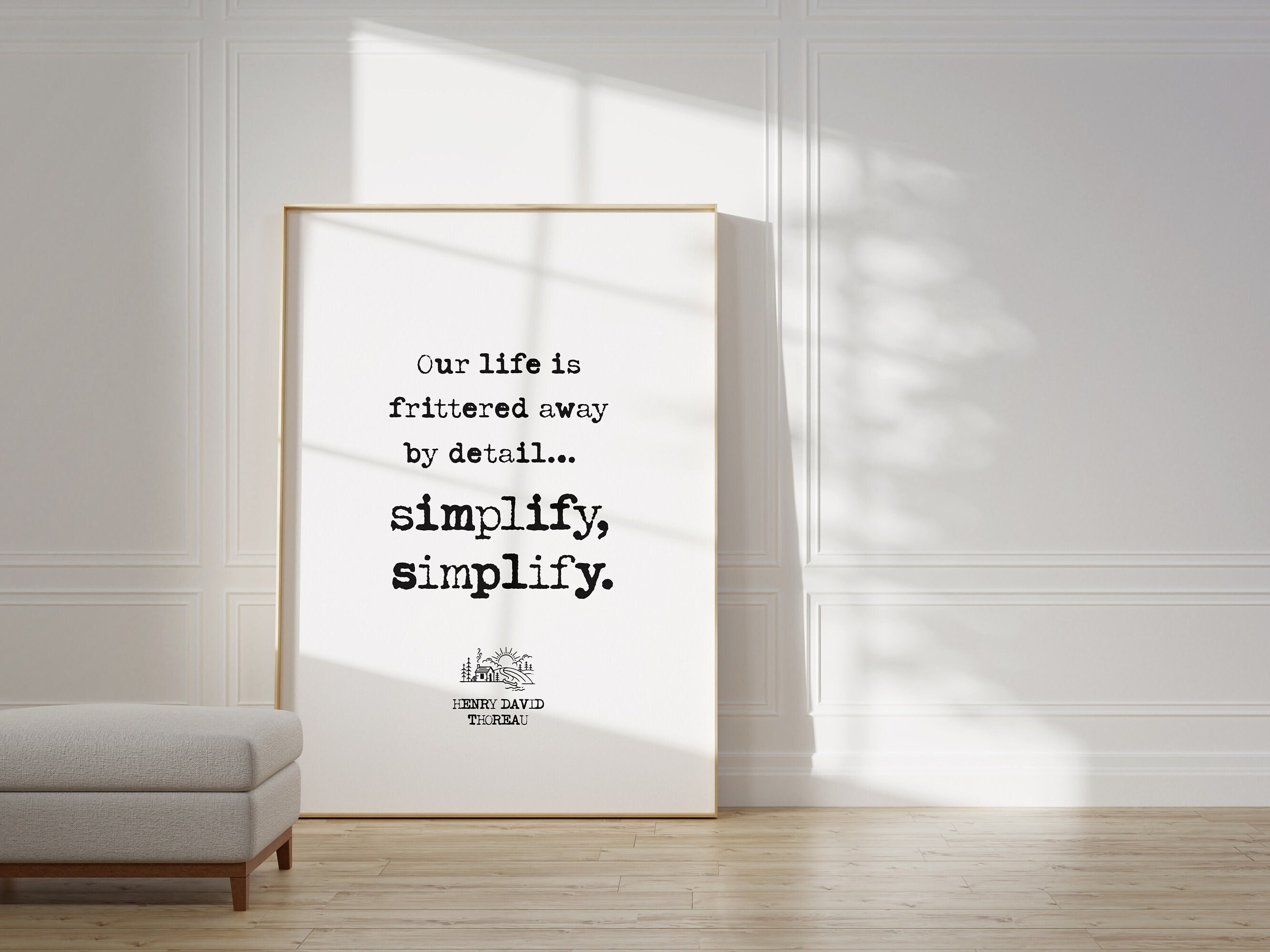Simplify, Simplify Wall Art, Henry David Thoreau Quote, Walden Book ...
