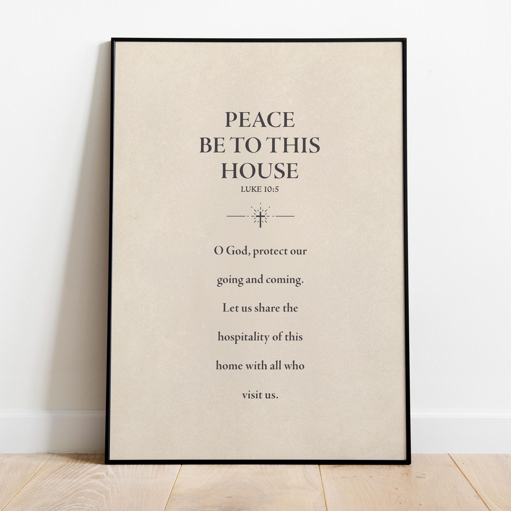 Peace Be to This House, Bible Verse Wall Art - Print, Frame, Canvas or ...