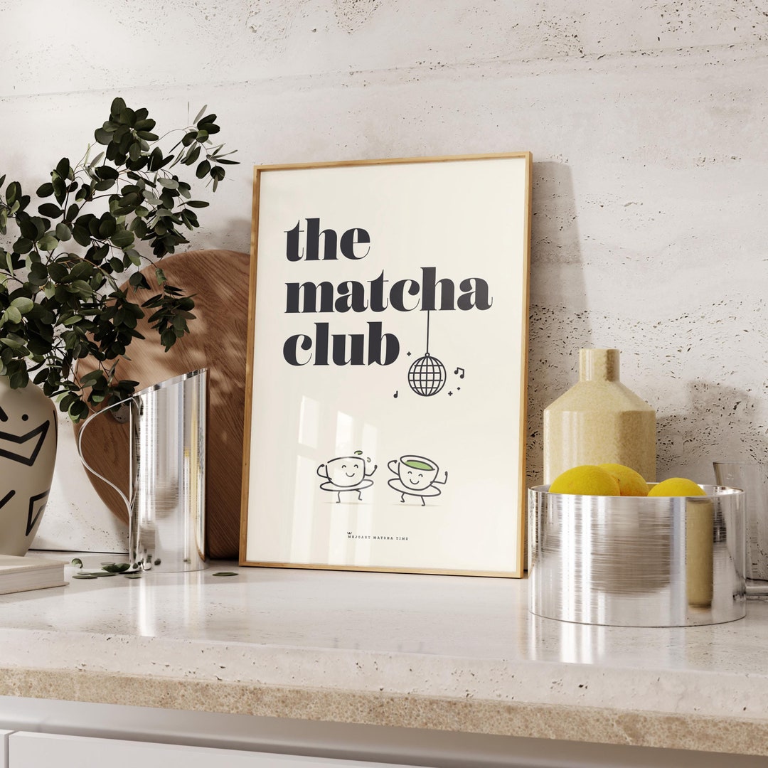 The Matcha Club, Matcha Tea Sign, Funny Matcha Latte Decor, Matcha ...