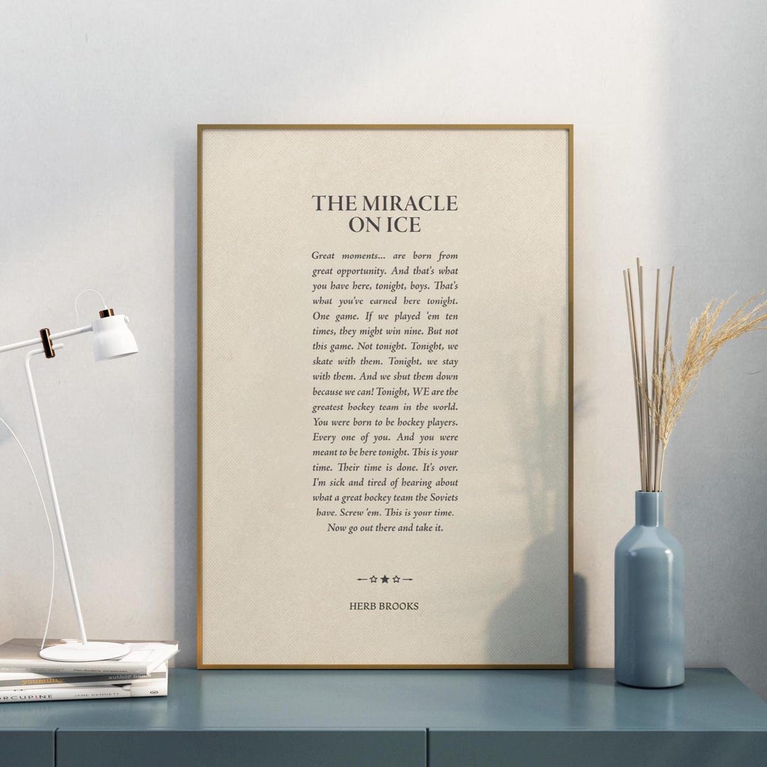 Miracle on Ice by Herb Brooks, USA Olympic Hockey Team Speech - Print ...