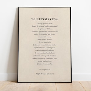What is Success Print, Ralph Waldo Emerson Poem, Inspirational Wall Art ...