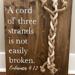 A Cord of Three Strands Sign - Etsy Canada