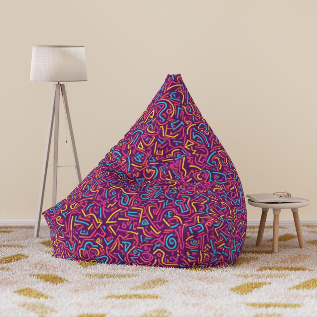 Colorful Bean Bag Chair Cover | Fun & Cozy Seating for Kids, Teens ...