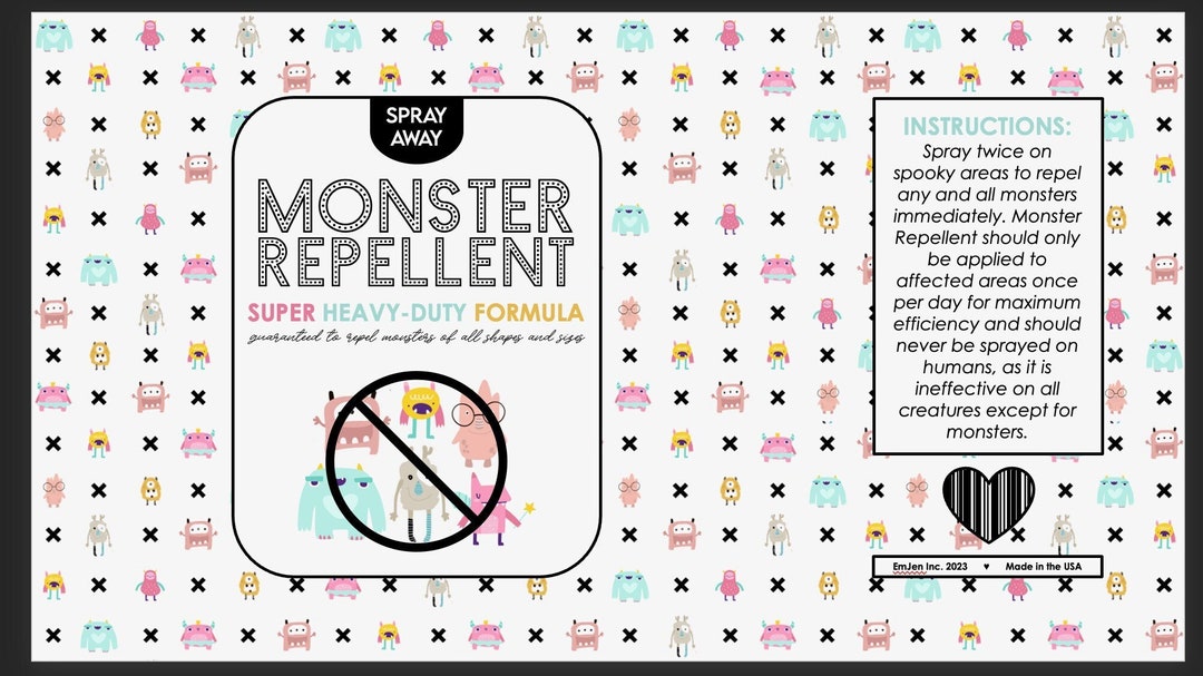 Monster Spray Printable Label - Etsy